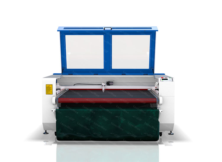 Fabric laser cutting machine with auto feeding system - LaserMen CO2 ...